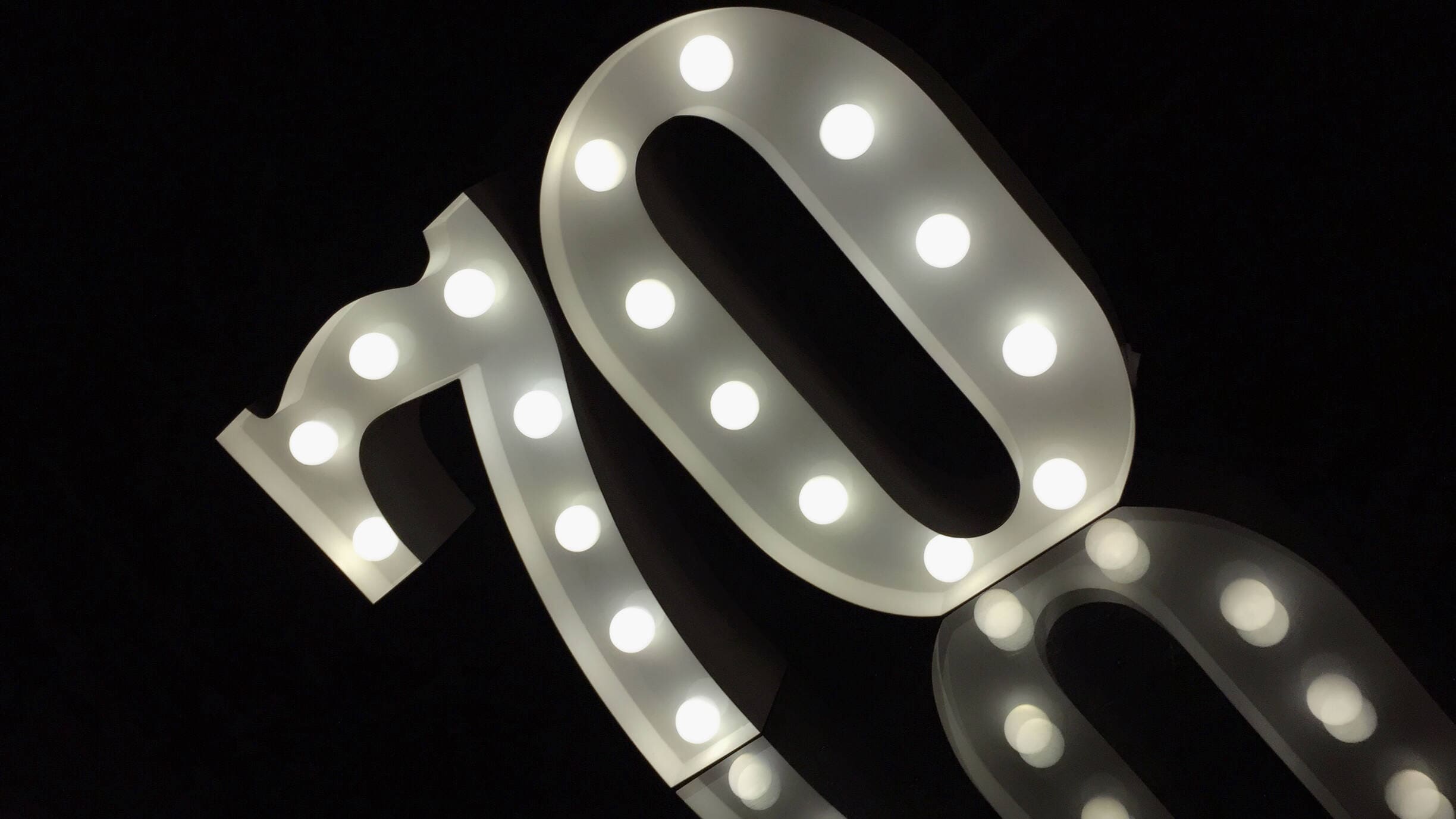 12metal White/black Number 70-79 Light up Number Seventy - Etsy