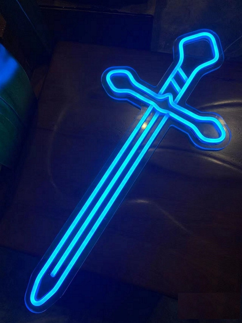 Sword Neon Sign, Knife Neon Sign ,game Room Neon Decor, Game Room Sign ...