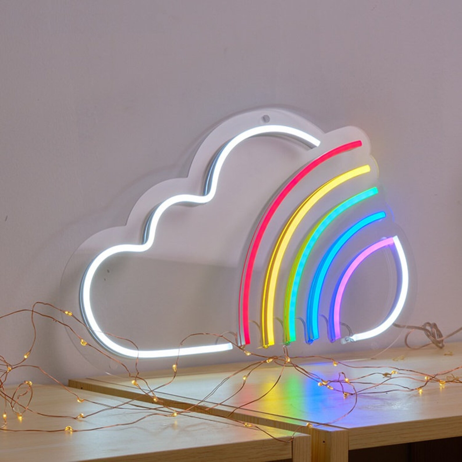 Rainbow Cloud LED Neon Sign With Acrylic Plate Neon Decor - Etsy