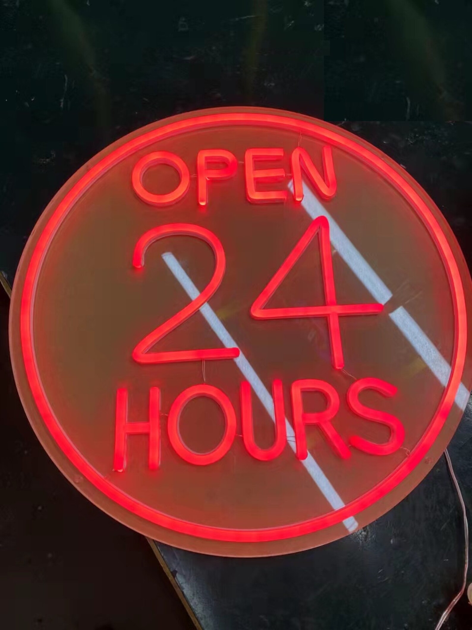 OPEN 24 Hours Neon Sign With Acrylic Board Neon Decor Neon Art Shop ...