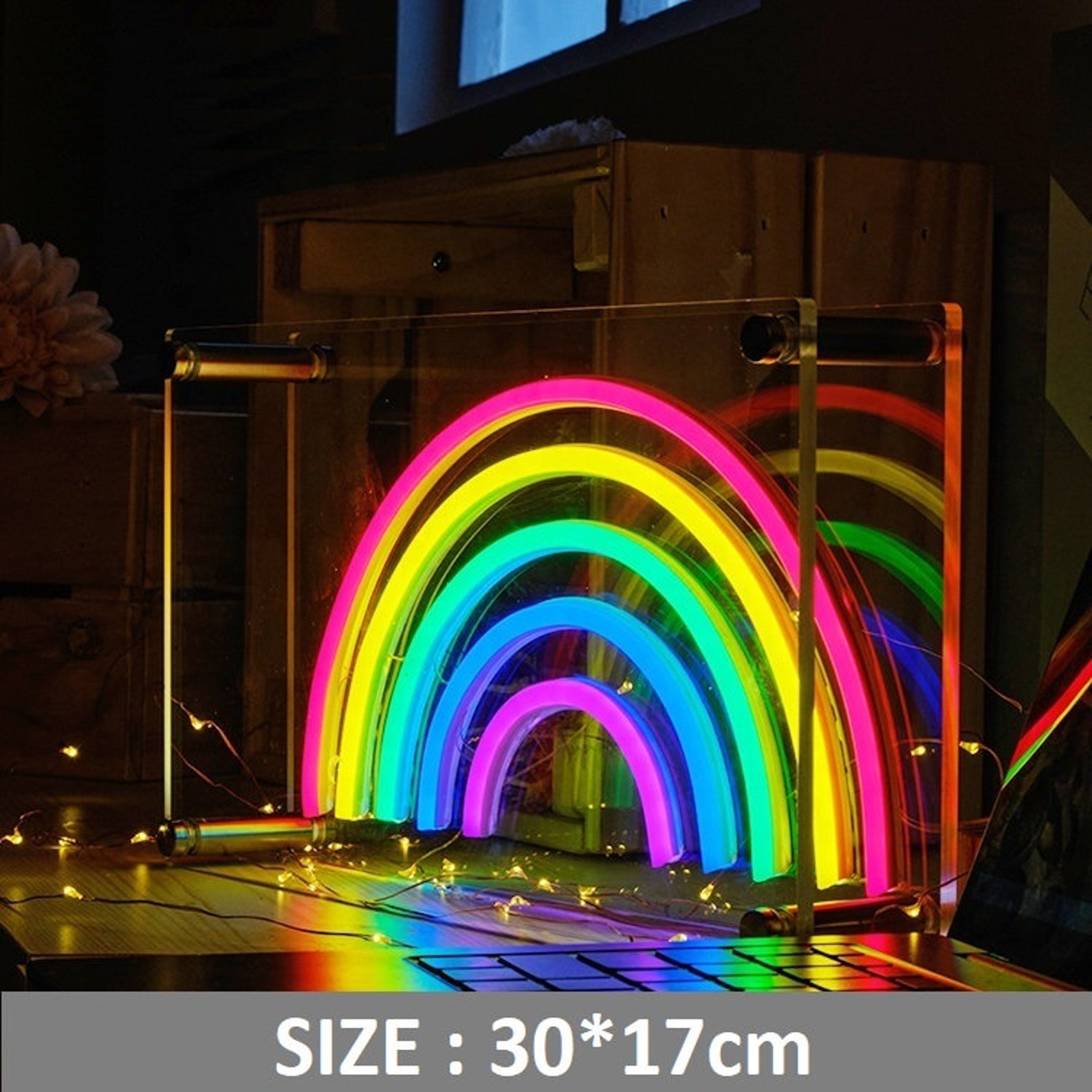 Rainbow Neon Sign Neon Box Neon Decor Light up Rainbow Neon Box Home ...