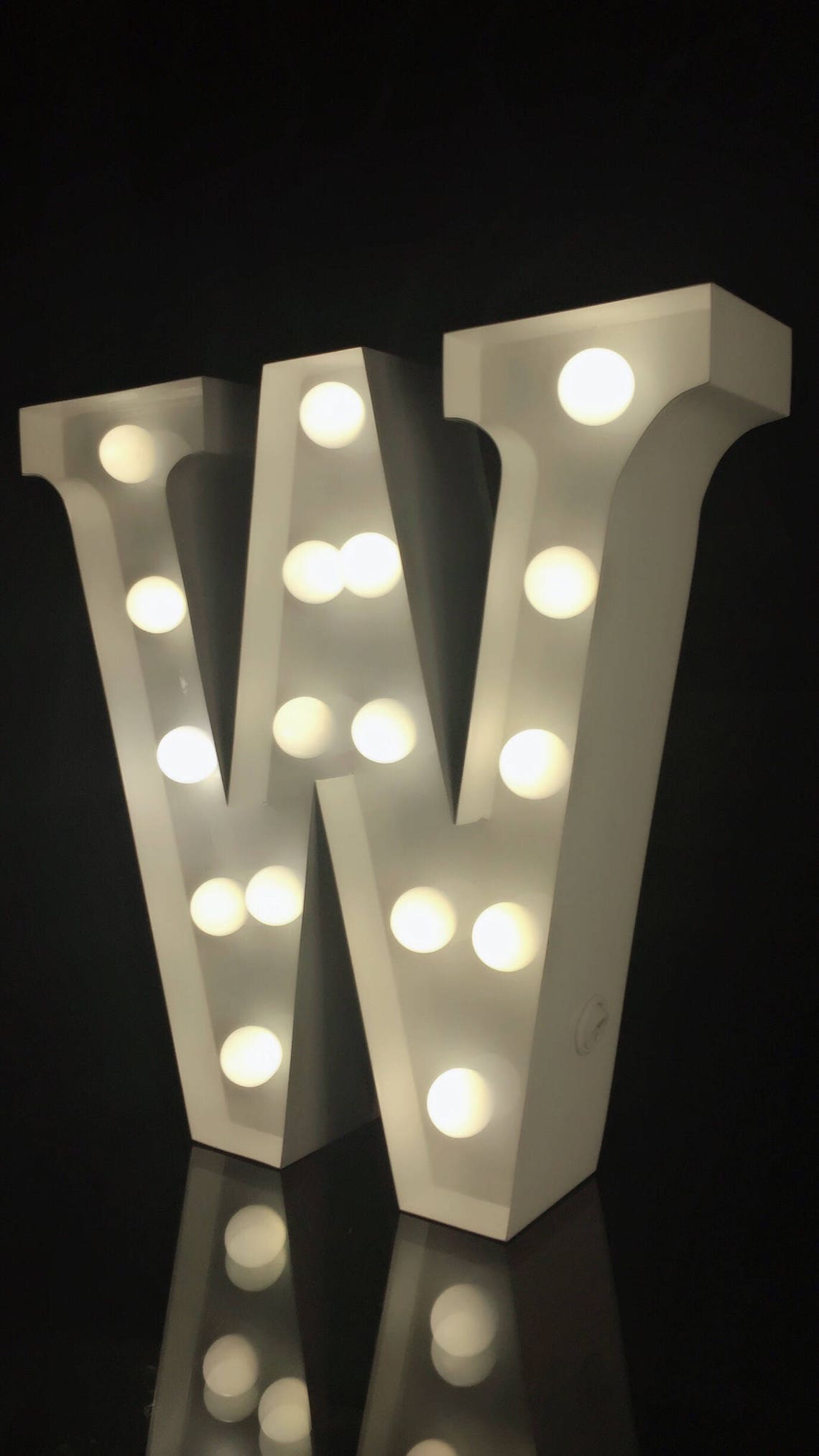 Metal White Initial Letter W Marquee Letter Light - Etsy