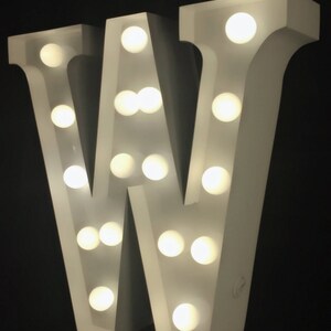 Metal White Initial Letter W Marquee Letter Light 9height Light up ...