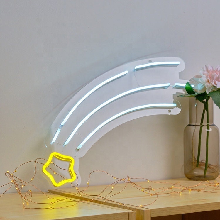 Shooting Star LED Neon Sign Meteor Neon Sign Neon Light Home Bedroom ...