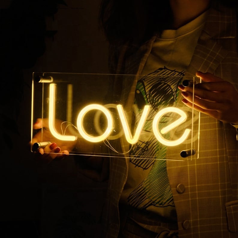 LOVE Letters Neon Sign Neon Box Neon Decor Wedding Proposal - Etsy