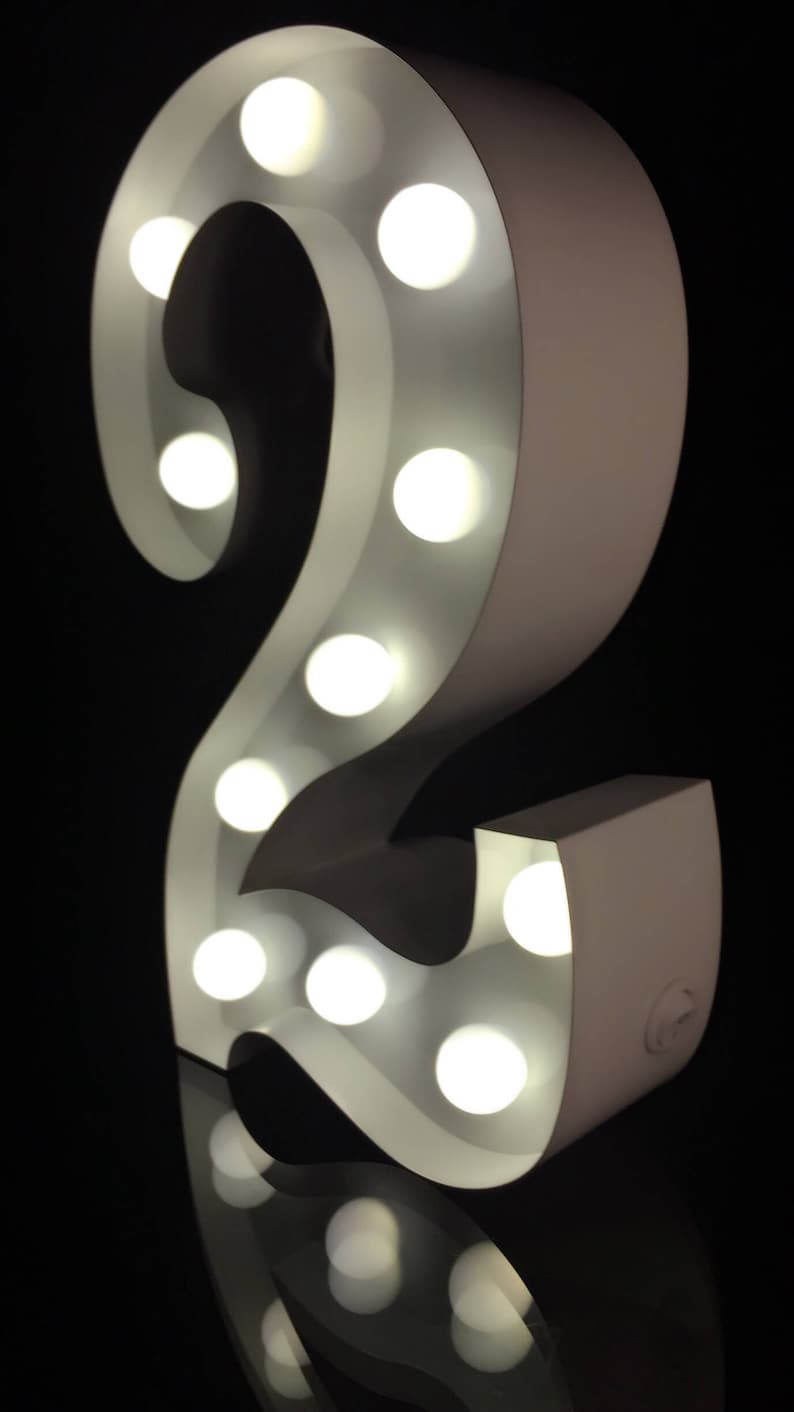 12”metal White No.2 Marquee Letter Marquee Light Light up Number Two ...