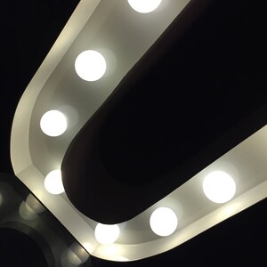 Metal White U Marquee Letter Marquee Light 9"height Light up Alphabet ...