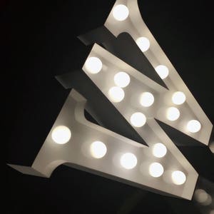 Metal White Initial Letter W Marquee Letter Light 9"height Light up ...