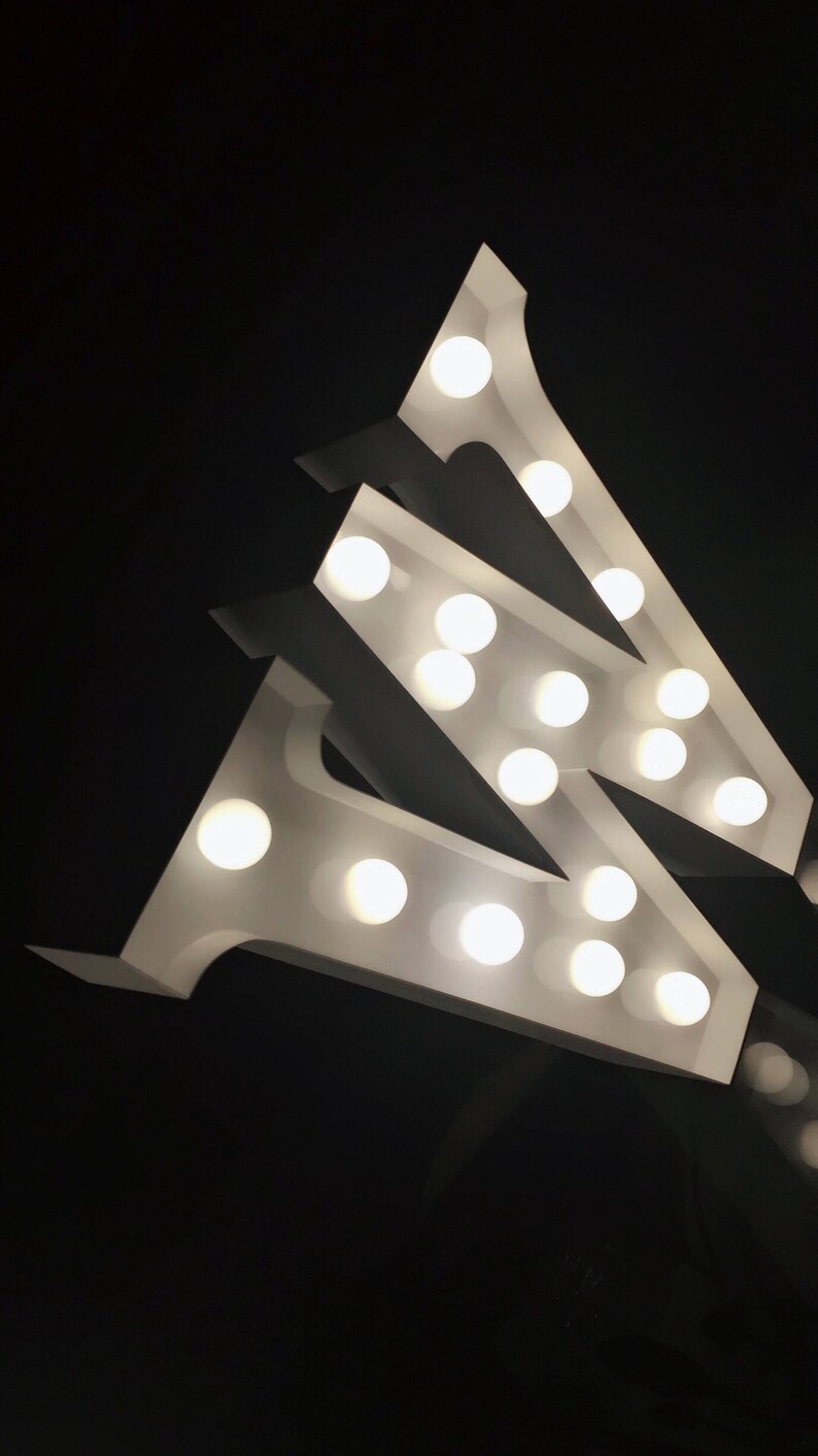 Metal White Initial Letter W Marquee Letter Light - Etsy