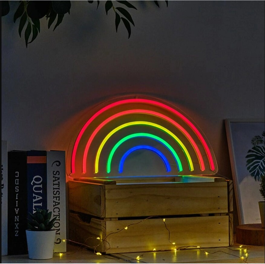 Mini Rainbow Neon Sign With Acrylic Plate 5V USB Powered - Etsy