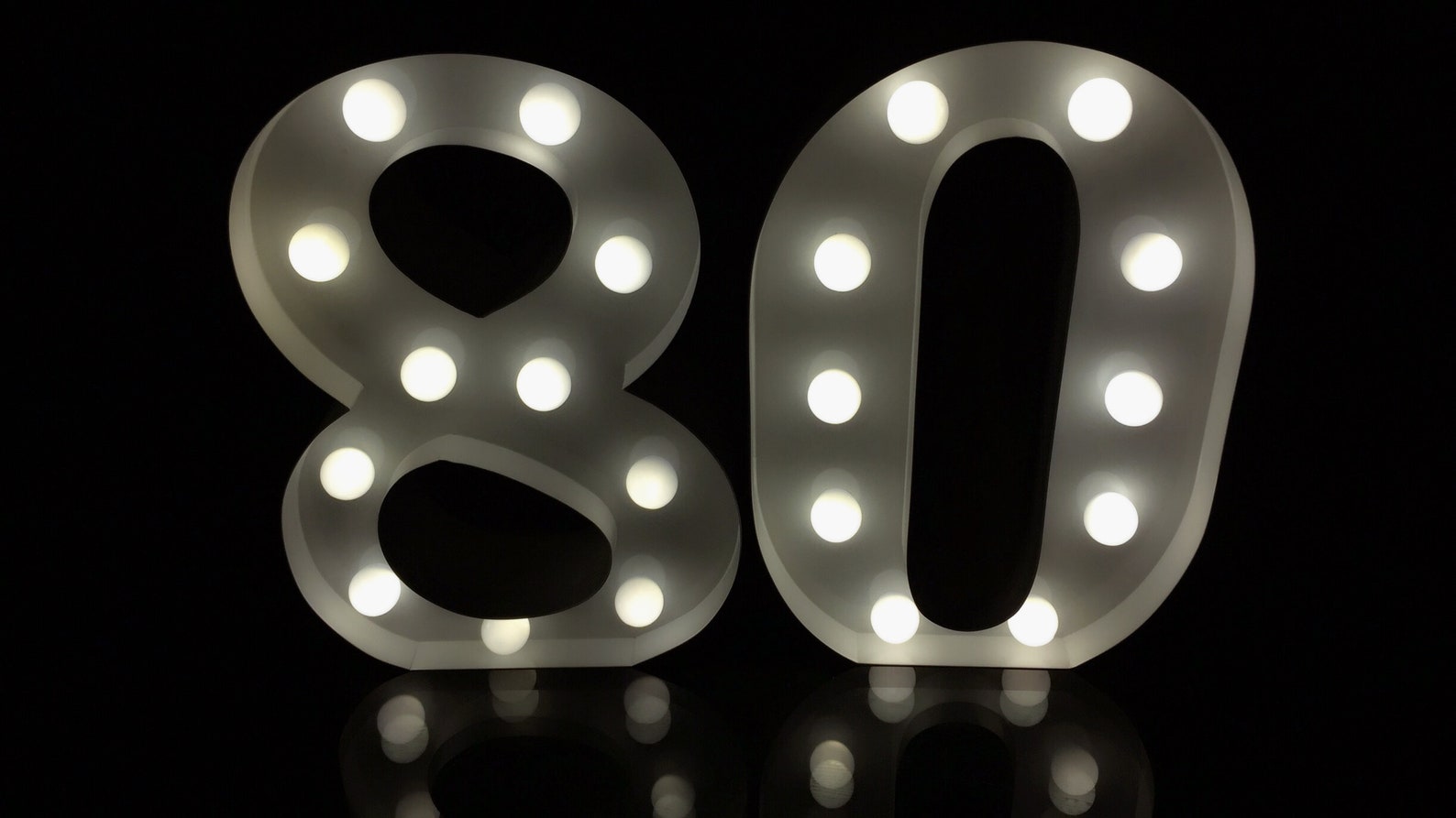 12metal Light up Numbers Party Marquee Number 80-89 Home - Etsy