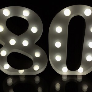 12"metal Light up Numbers Party Marquee Number 80-89 Home Party Bedroom ...