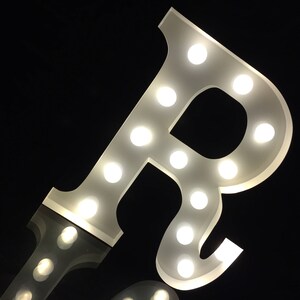Vintage 9 Inch Tall Metal White Initial Letter R Marquee Letter Light ...