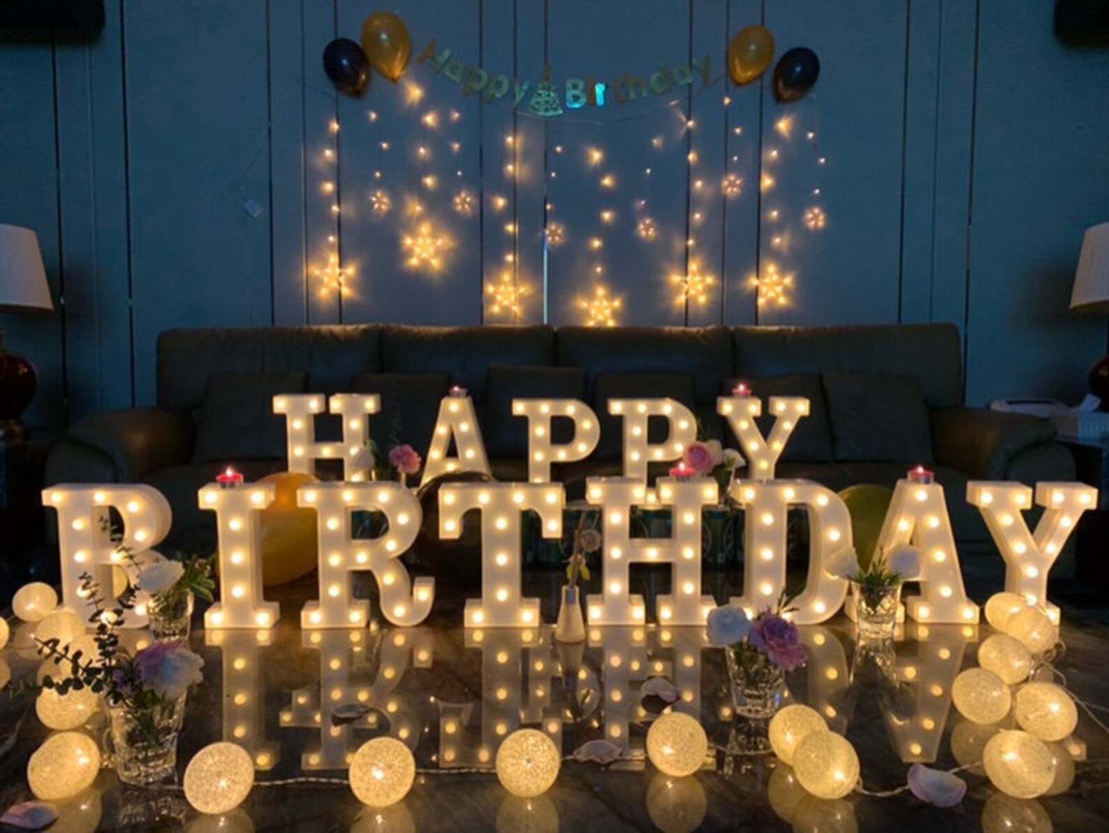 12 Metal Light up Letters HAPPY BIRTHDAY Marquee Letters Sign Birthday ...