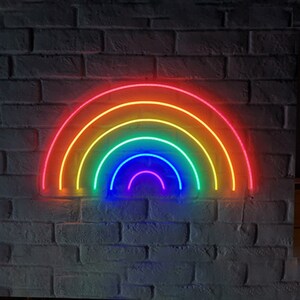 Mini Rainbow Neon Sign With Acrylic Plate 5V USB Powered Custom Neon ...