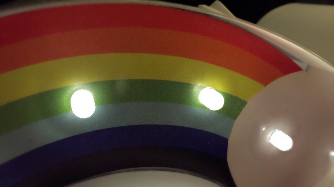 14 wide Metal Light Up Rainbow Night Light Kids Room Baby | Etsy