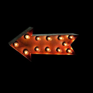 24” Metal Arrow Sign Arrow Light Light up Arrow Home Wall Event Bar ...