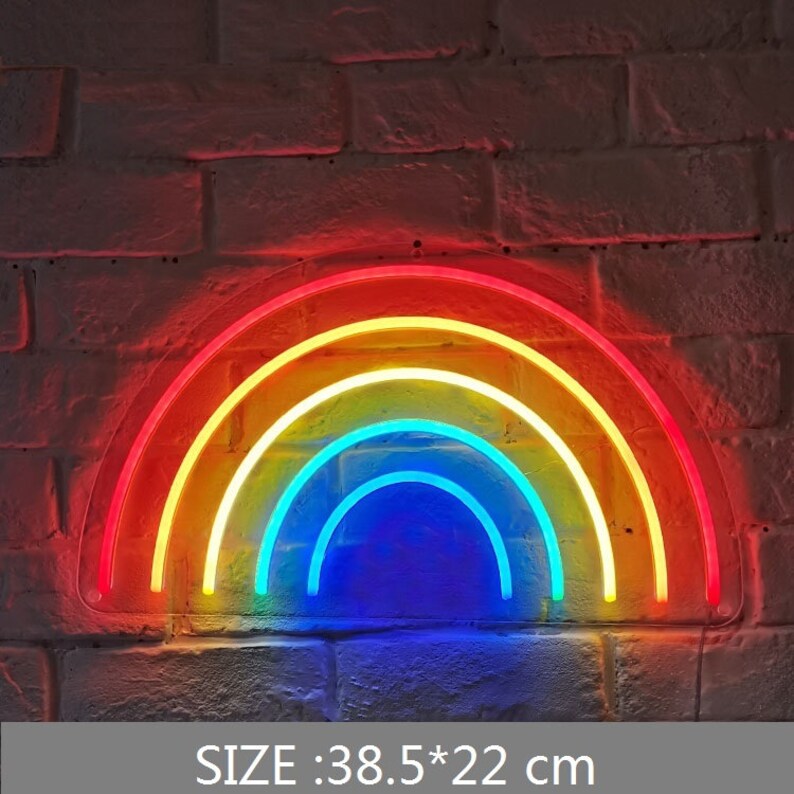 Mini Rainbow Neon Sign With Acrylic Plate 5V USB Powered - Etsy