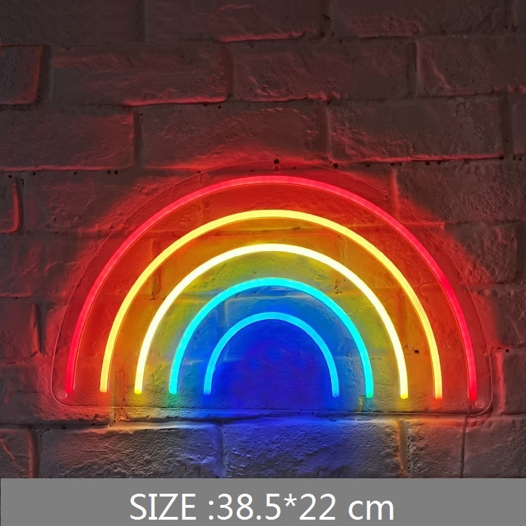 Mini Rainbow Neon Sign With Acrylic Plate 5V USB Powered - Etsy