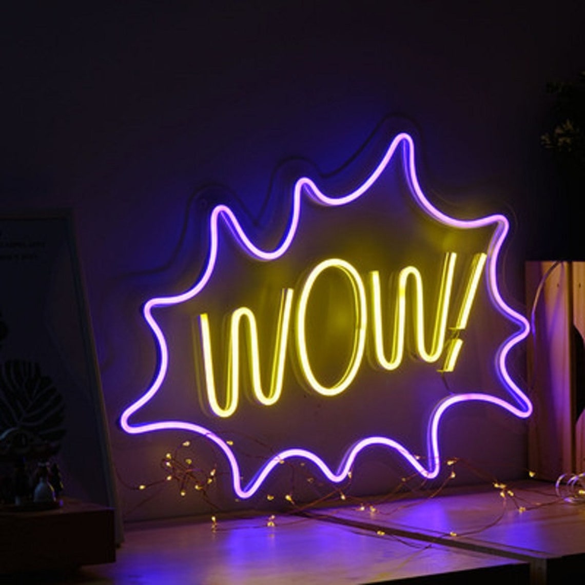 WOW Neon Letters Neon Sign With Acrylic Party Neon Decor - Etsy UK