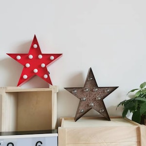 Vintage LED Red Star Marquee Light Marquee Sign Night Light Light up ...