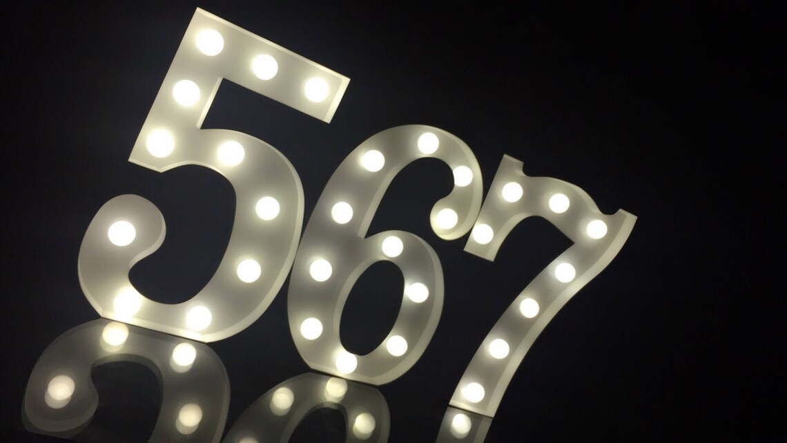 12Metal white No.6 marquee letter marquee light light up | Etsy