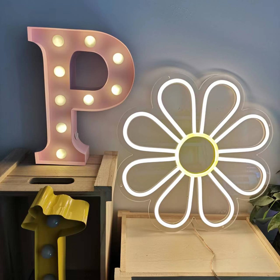 Daisy Flower Neon Sign With Acrylic Board USB Powered Sun - Etsy