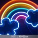 Rainbow Cloud Neon Sign With Acrylic Plate USB Powered Neon Bedroom ...
