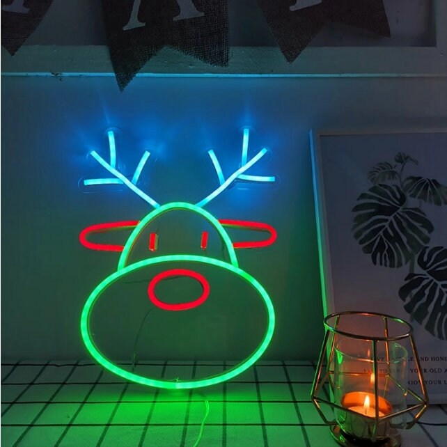 Reindeer Neon Sign With Acrylic Board Neon Decor Home - Etsy