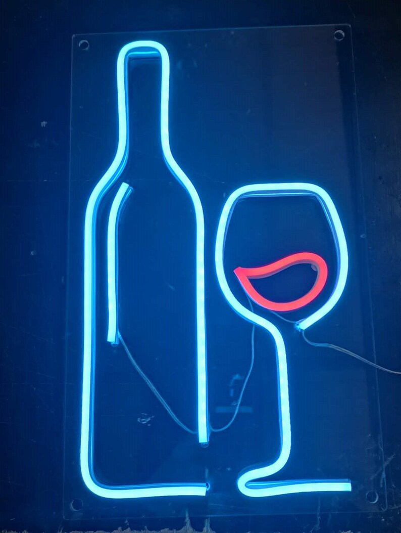 Wine Neon Sign With Acrylic Plate USB Powered LED Neon Light - Etsy