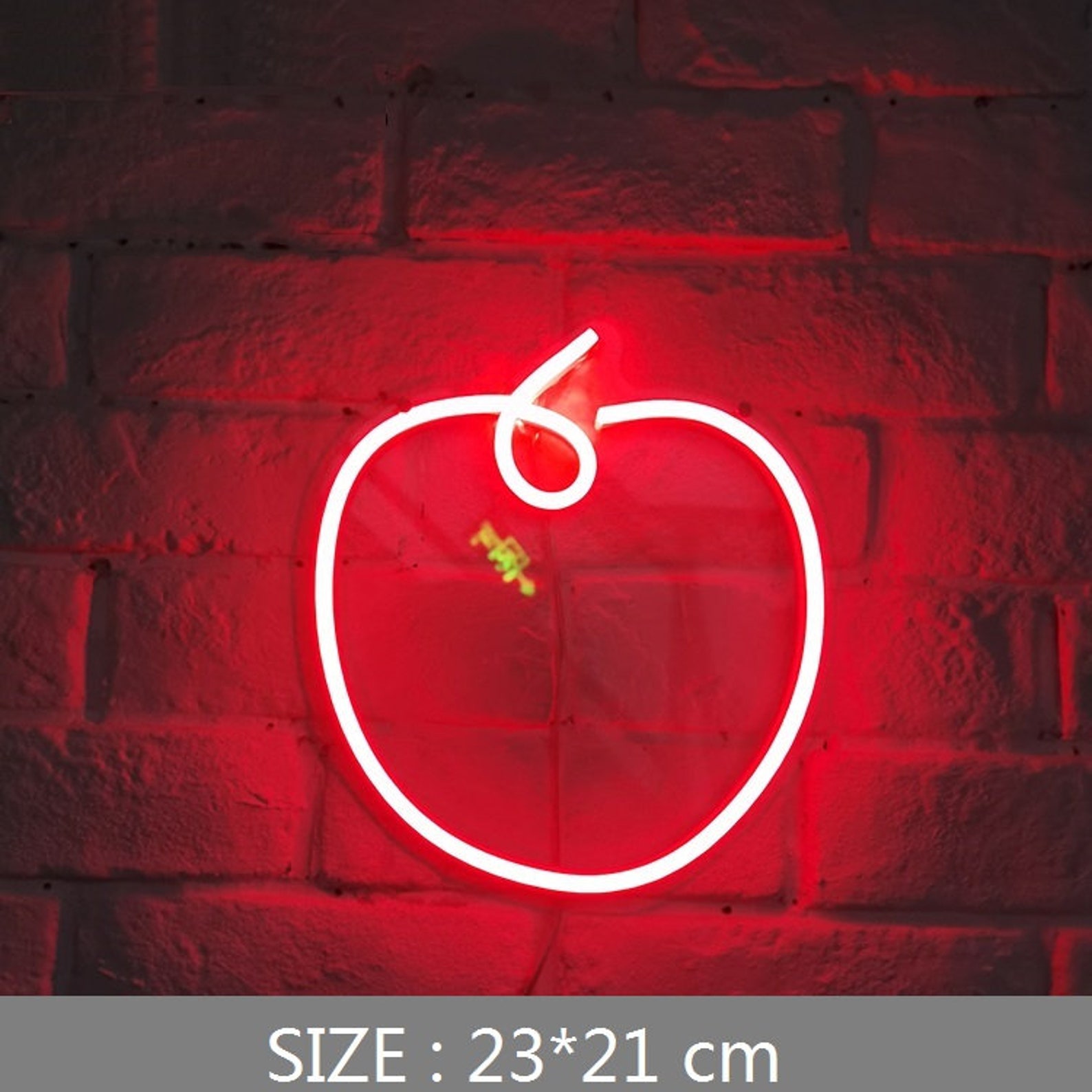 Mini Apple Neon Sign With Acrylic Plate 5V USB Powered Custom Neon Sign ...