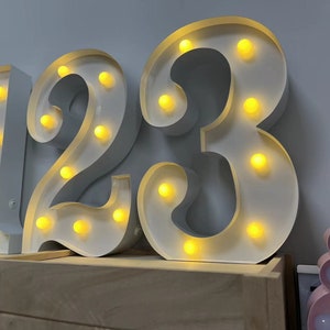 12”metal White No.1-12 Marquee Letter Marquee Number Light up Numbers ...