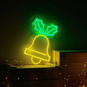 LED Jingle Bell Neon Sign With Acrylic Plate Christmas Bell Neon Sign ...