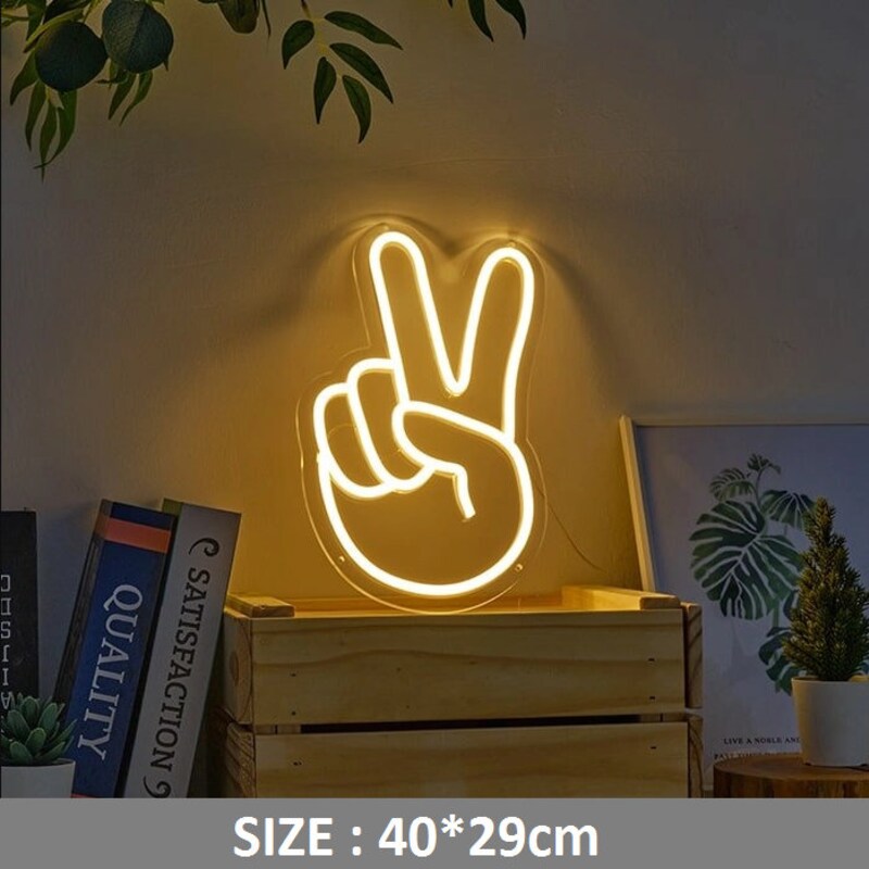 Neon Peace Sign - Etsy