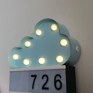 Mini Blue Metal Cloud Marquee Light Kids Light Kids Bed Room Night ...