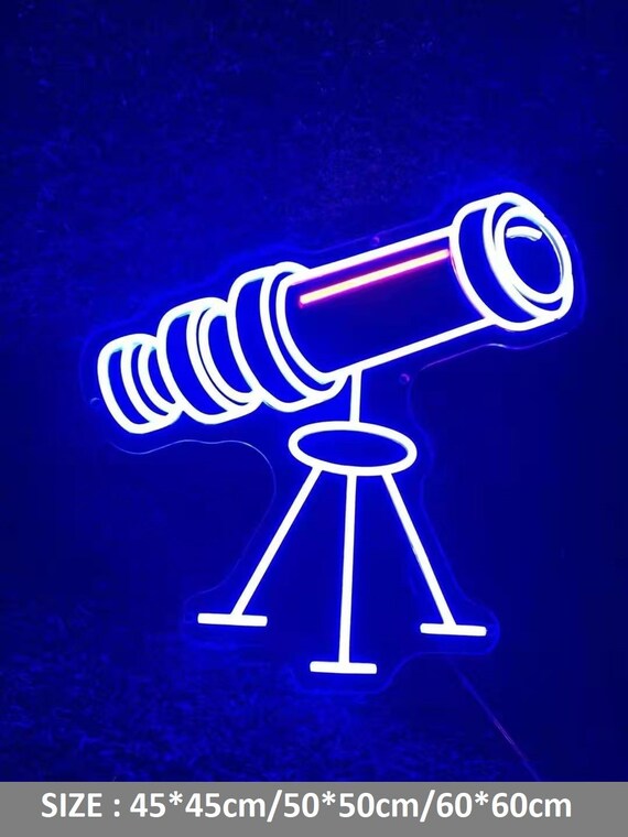 Telescope Neon Sign Light up Telescope Sign Neon Decor Shop - Etsy