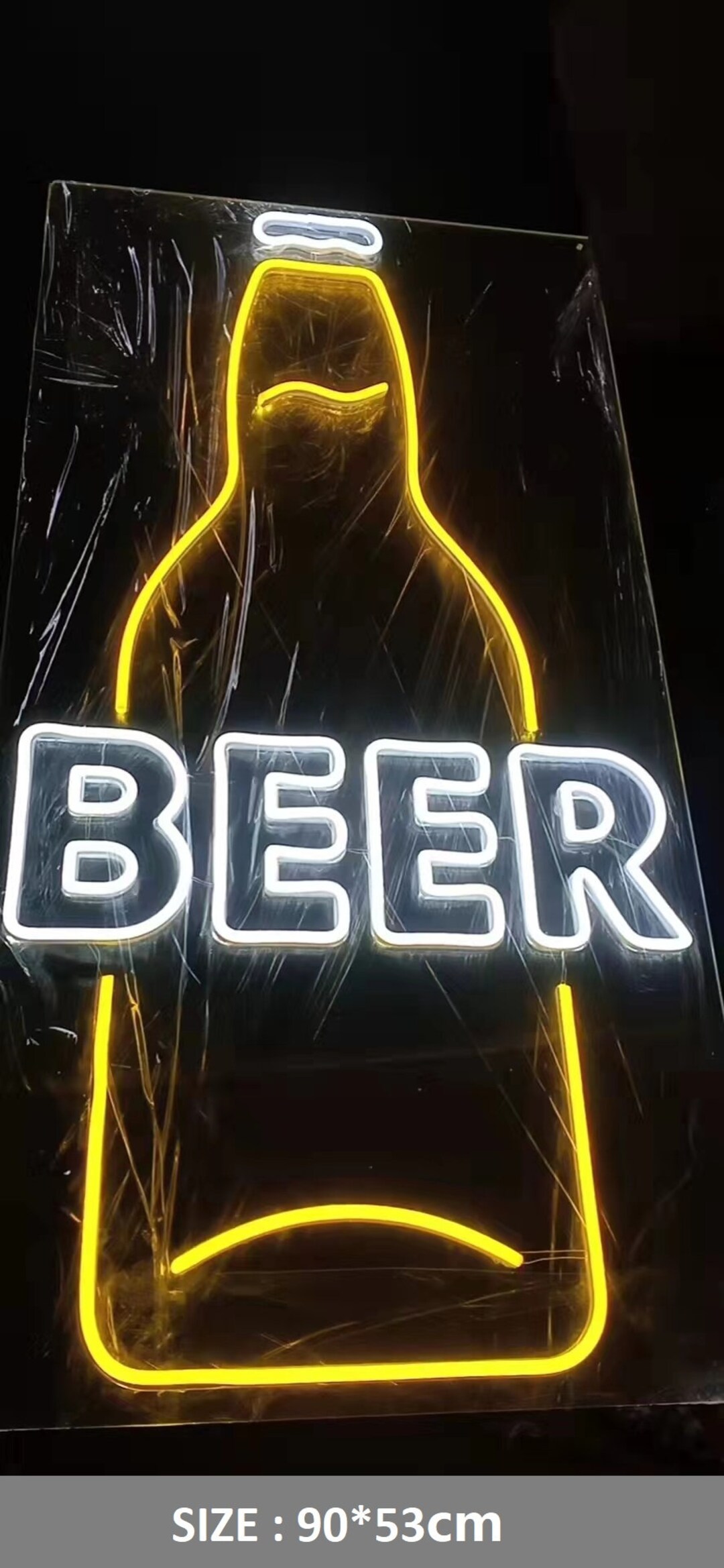 BEER Neon Sign BEER BOTTLE Sign With Predrilled Holes and a 12V Adaptor ...