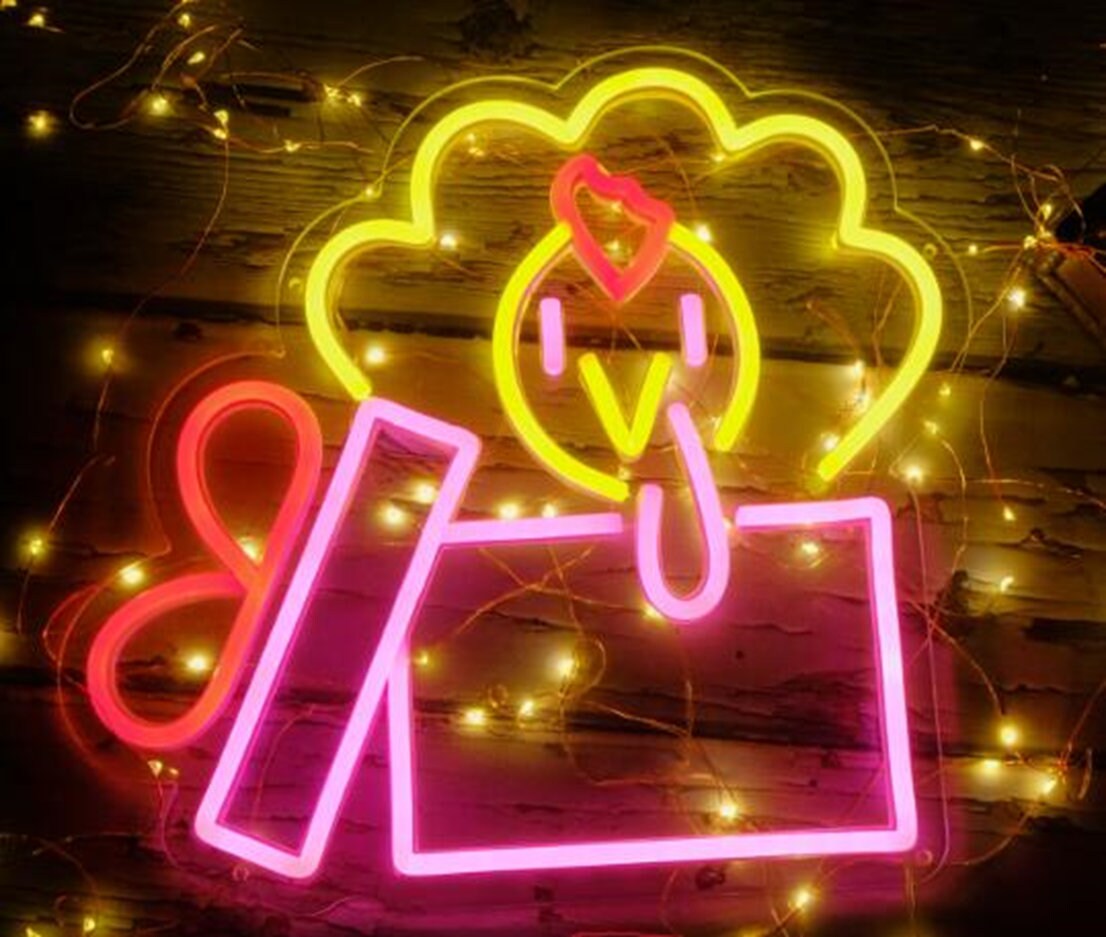 Mini Animal Neon Sign Turkey Acrylic Neon Sign LED Turkey Neon Light ...
