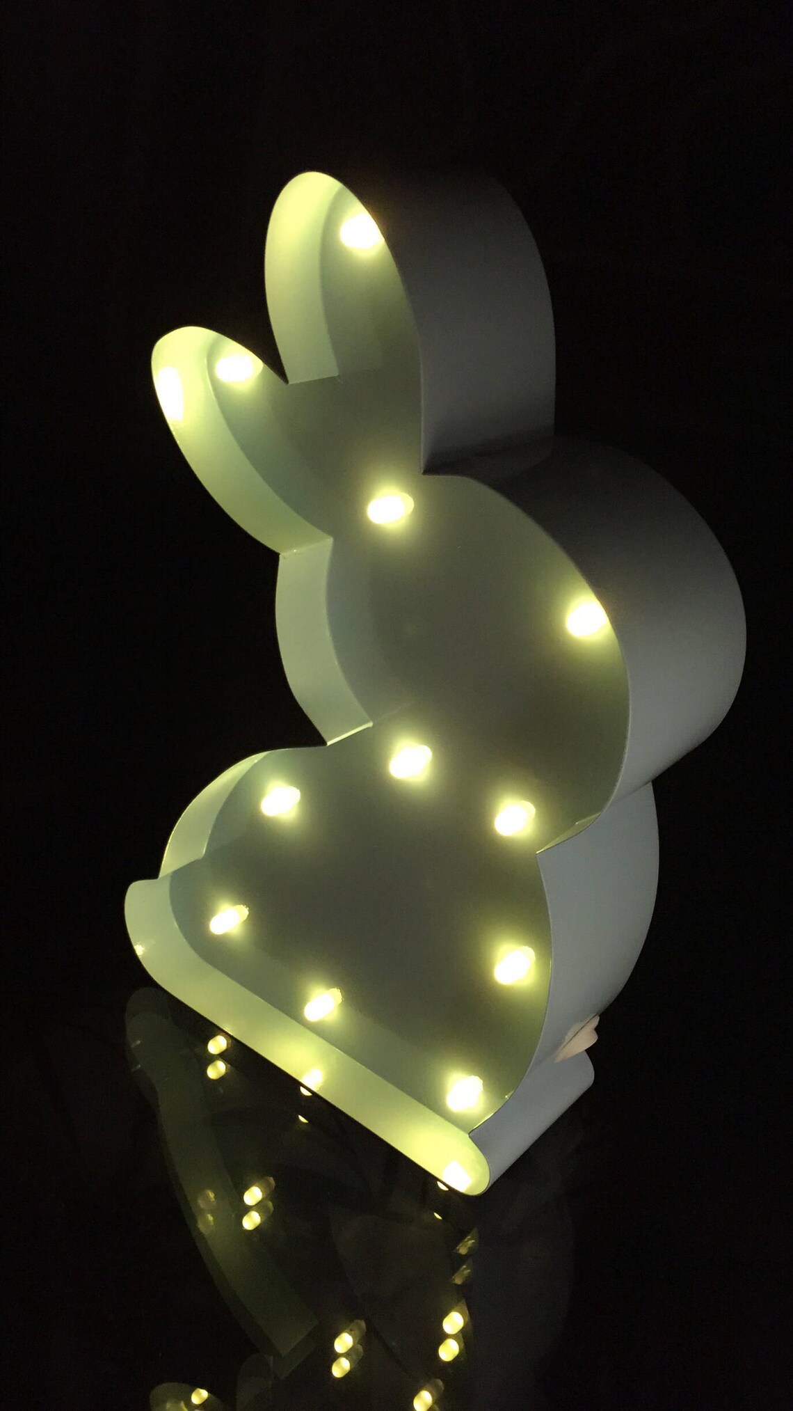 9 Blue Metal LED Light Marquee Light Sign Rabbit Bunny | Etsy