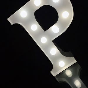 Hand Made Metal White P Marquee Letter Light 9"height Light up Alphabet ...