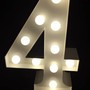 12”metal White No.4 Marquee Letter Marquee Light Light up Number Four ...
