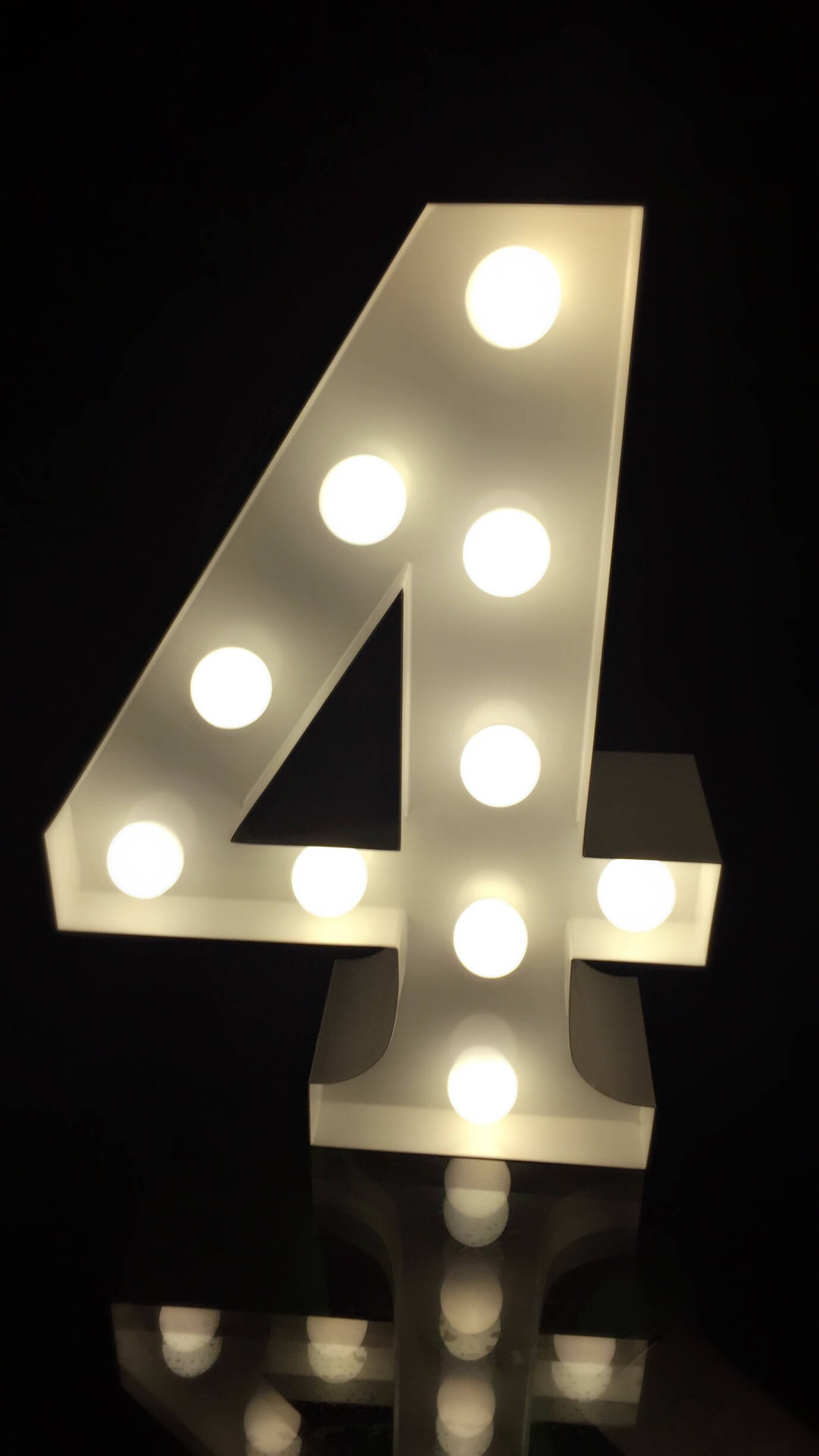 12metal White No.4 Marquee Letter Marquee Light Light up - Etsy