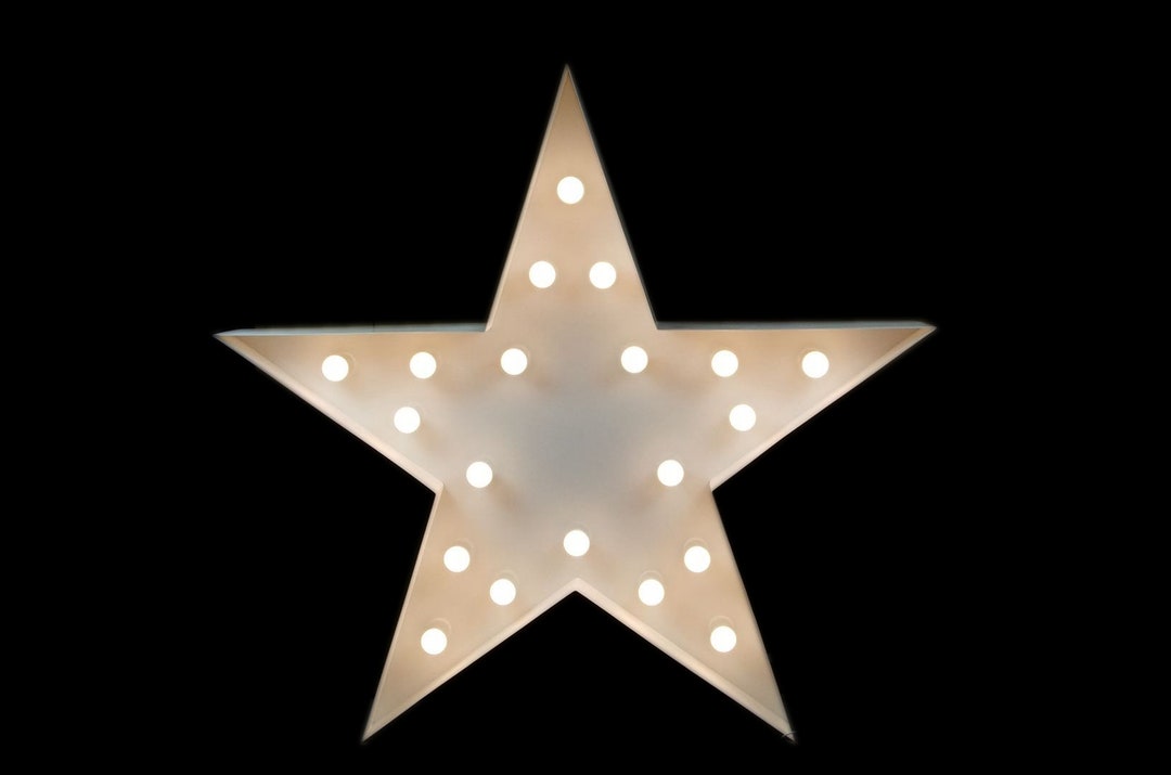 15-36" Metal White Star Marquee Sign Light up Star Light Indoor Outdoor ...