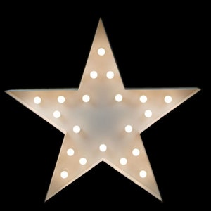 15-36" Metal White Star Marquee Sign Light up Star Light Indoor Outdoor ...