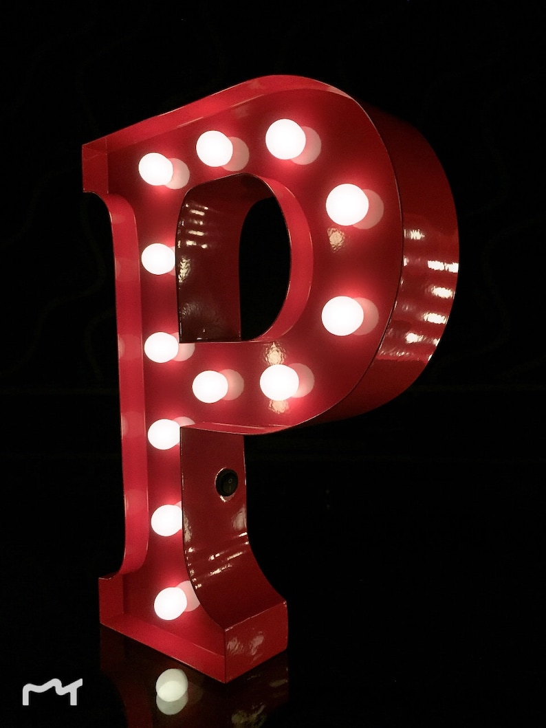 12 Metal Light up Letters Red P Marquee Letters Marquee - Etsy
