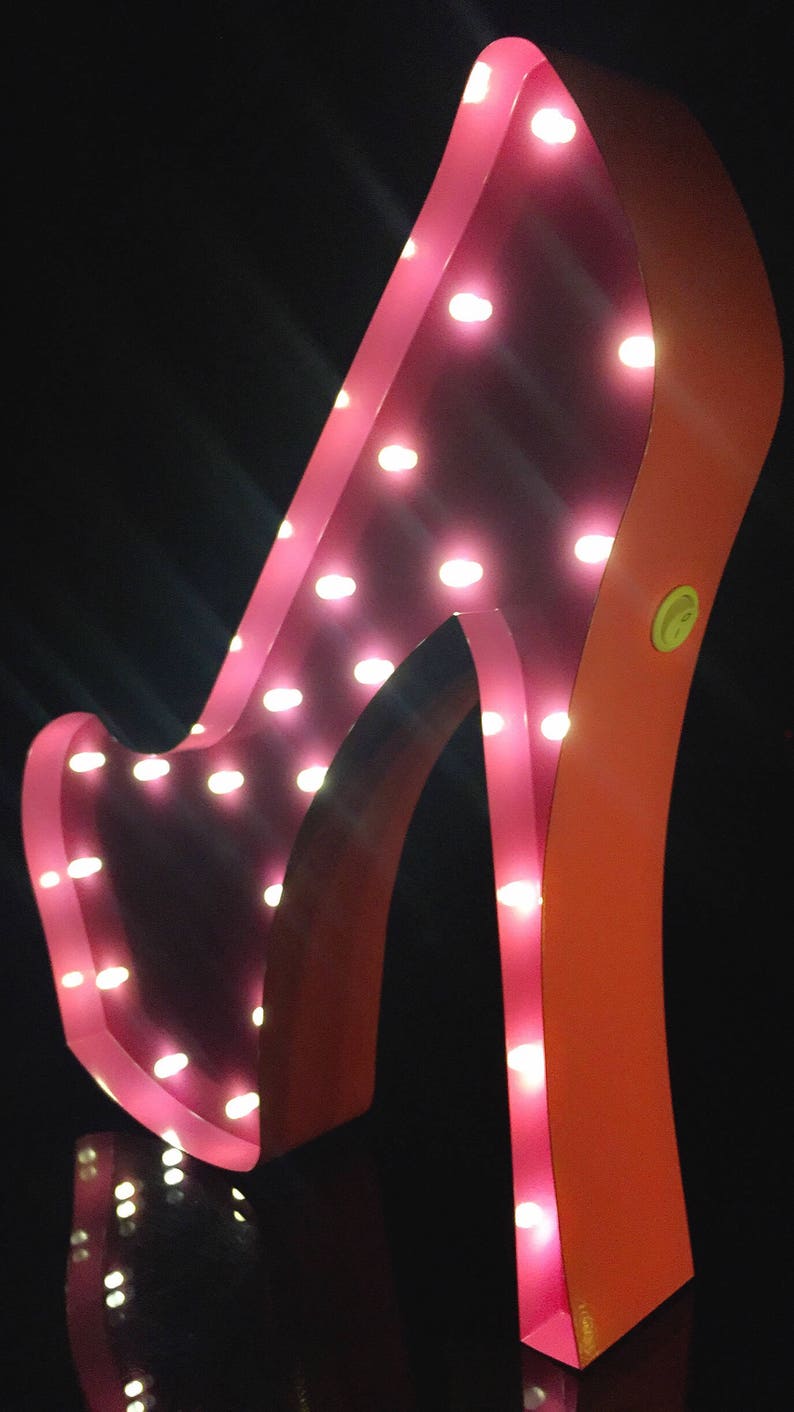 12 Metal Pink Woman High Heel Shoes Light Marquee Signs Shoes Craft ...
