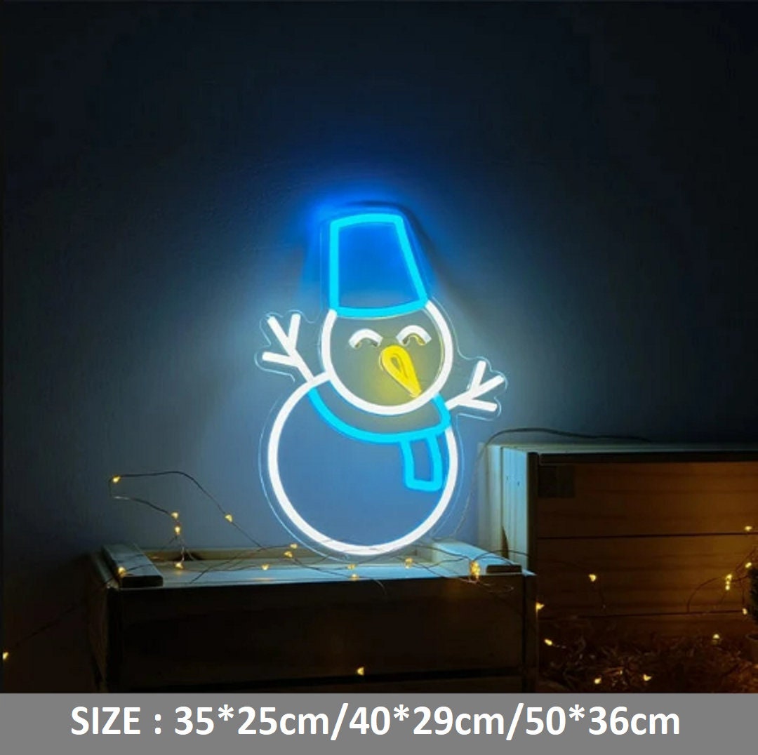 Christmas Snow Man Neon Light With Acrylic Board 5V USB Powered Custom ...