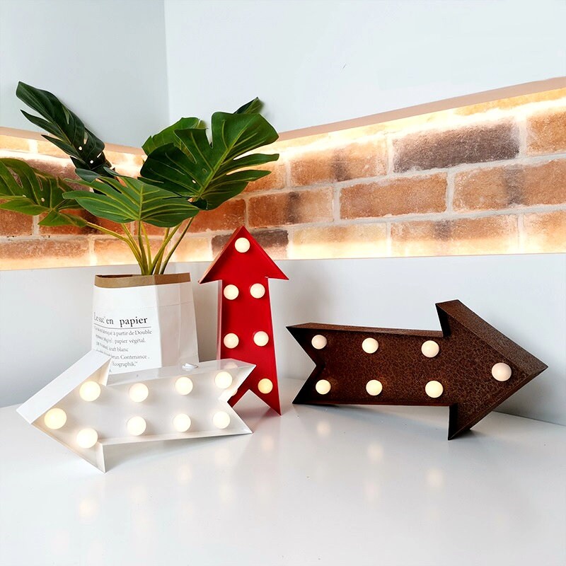 24 Metal Arrow Sign Arrow Light Light up Arrow Home Wall Event Bar ...
