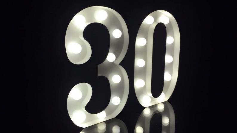 12metal Marquee Number 30-39 Light up Number Thirty Home - Etsy