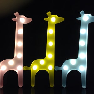 Pink Light up Giraffe Marquee Light Sign Night Light Kids Room Baby ...